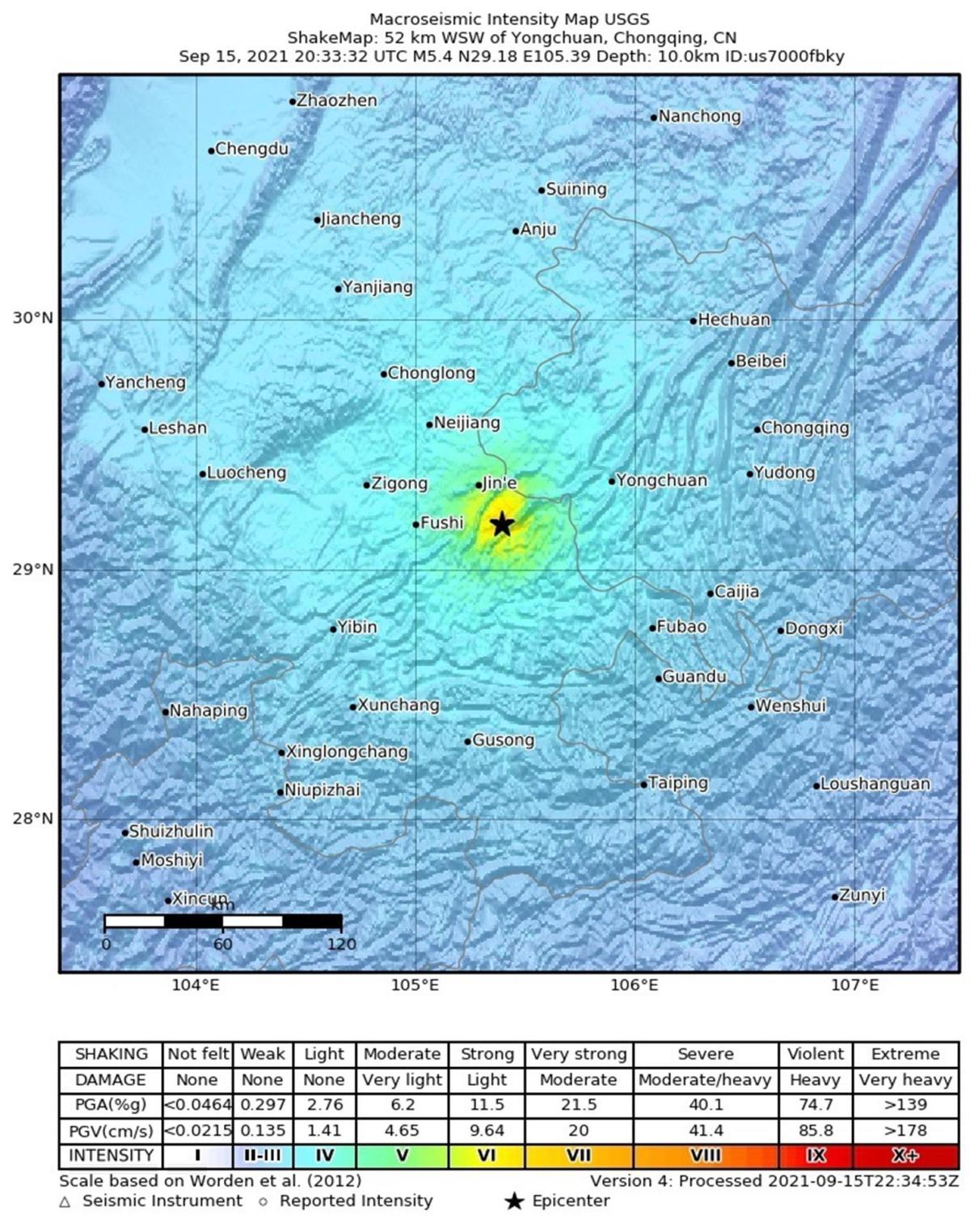 Al menos 2 muertos y 3 heridos por un terremoto de 6 grados en China
